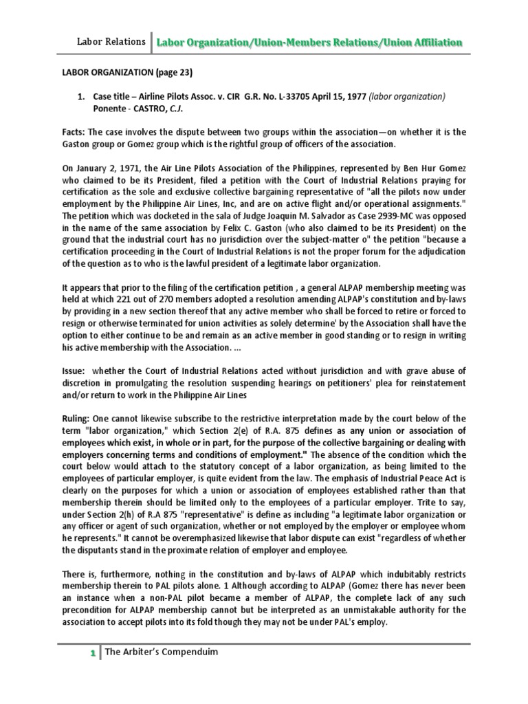 Labor Relations - Labor Organization-Union-Members Relations-Union ...