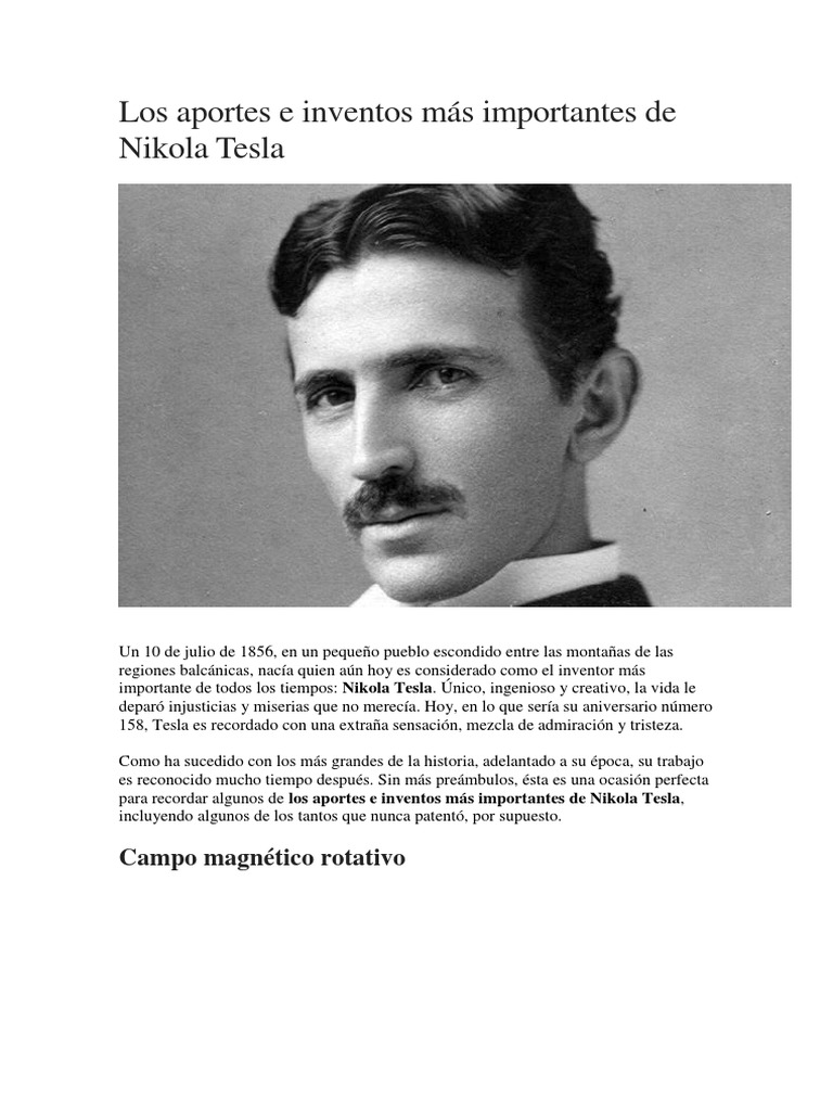 Aportes de Tesla y Einstein a la física | PDF | Albert Einstein ...
