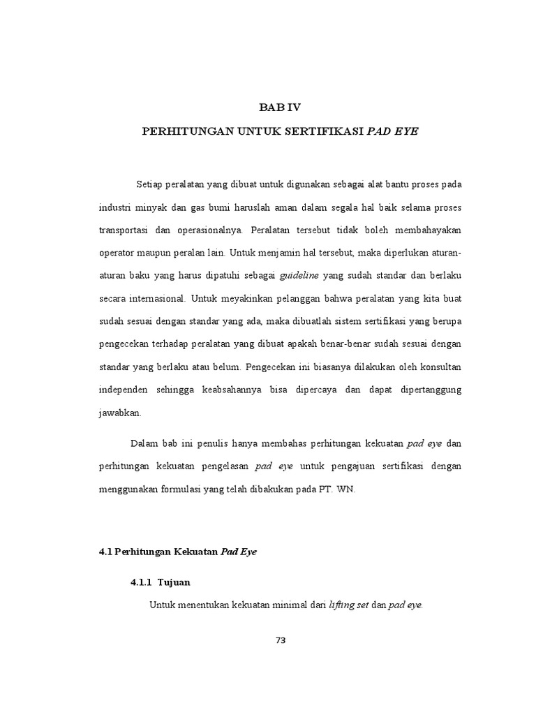 Perhitungan Pad Eye PDF | PDF