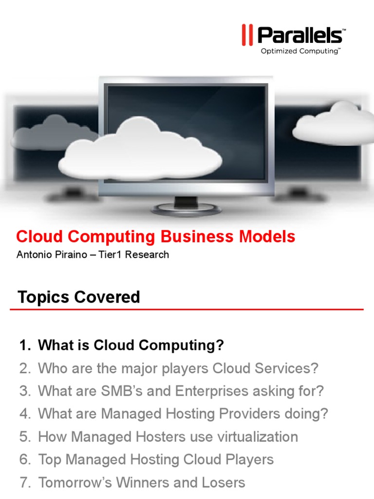 Cloud Computing Business Models: Antonio Piraino - Tier1 Research | PDF | Cloud Computing ...