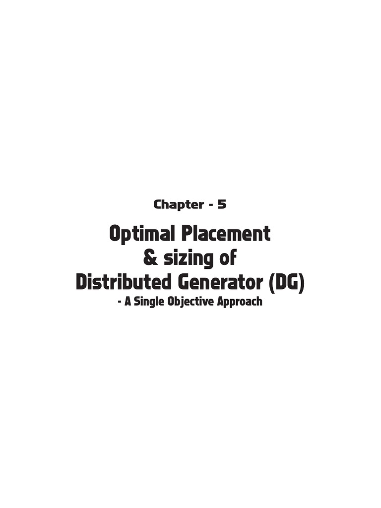Optimal Placement & Sizing of Distributed Generator (DG) : Chapter - 5 ...