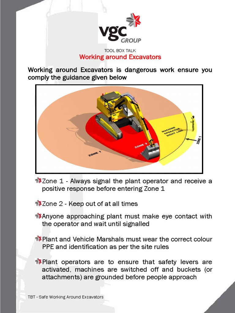 Toolbox Talks Working Around Excavators | PDF | Safety | Transport