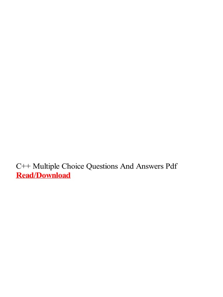 C Multiple Choice Questions and Answers PDF | PDF | C++ | Multiple Choice