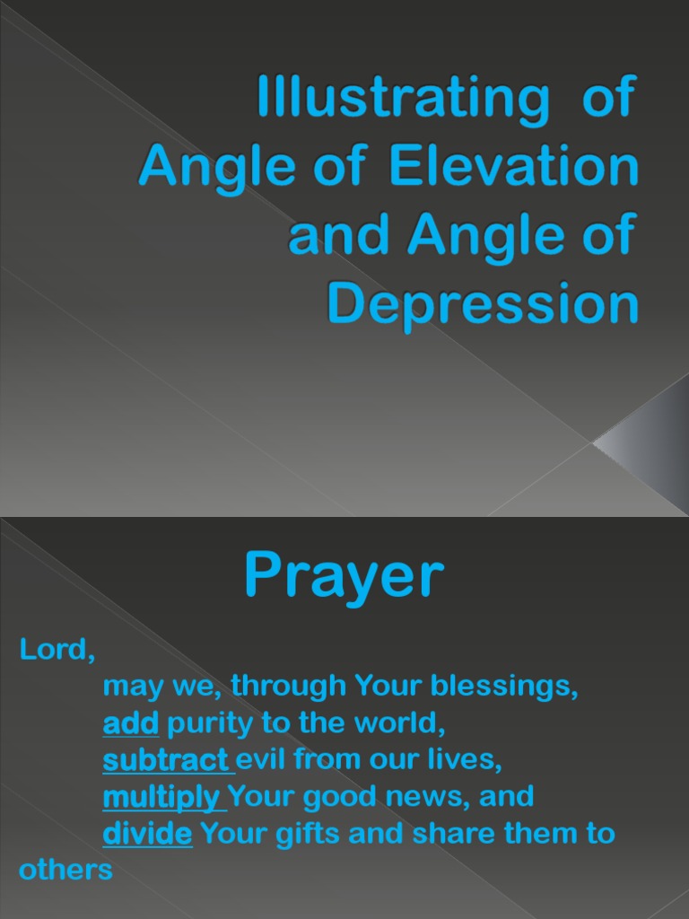 Illustrating of Angle of Elevation and Angle of | PDF | Trigonometric ...