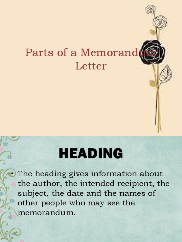 Parts of a Memorandum Letter | Memorandum | Writing | Free 30-day Trial ...