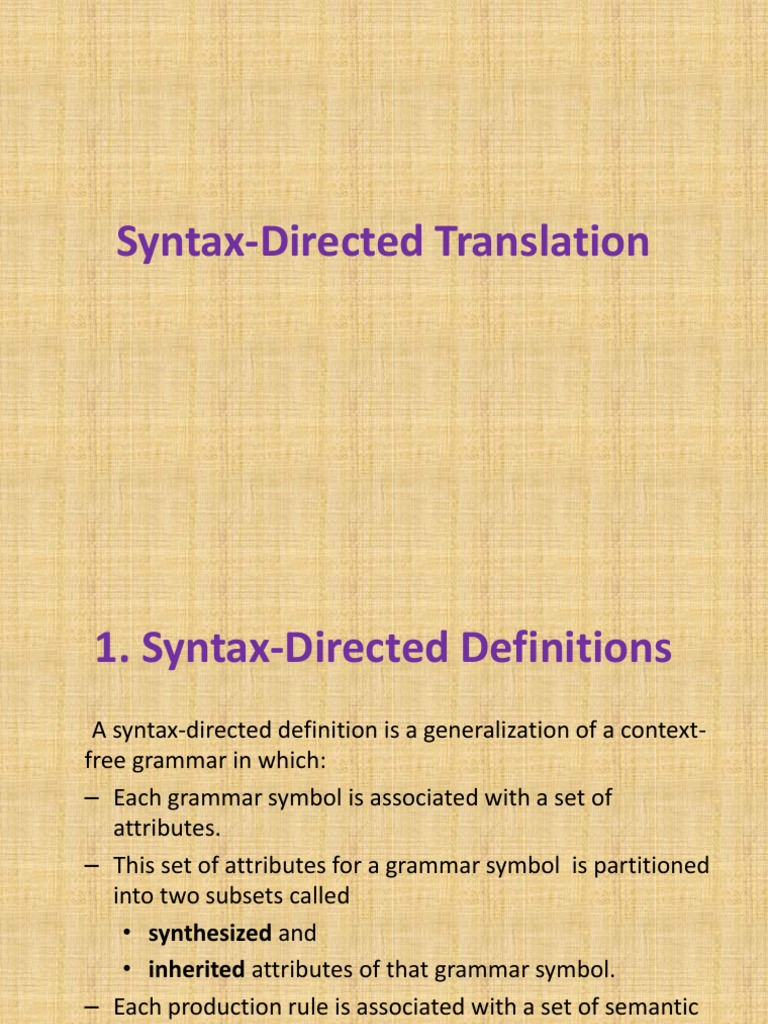 Syntax Directed Translation | Download Free PDF | Parsing | Theoretical Computer Science