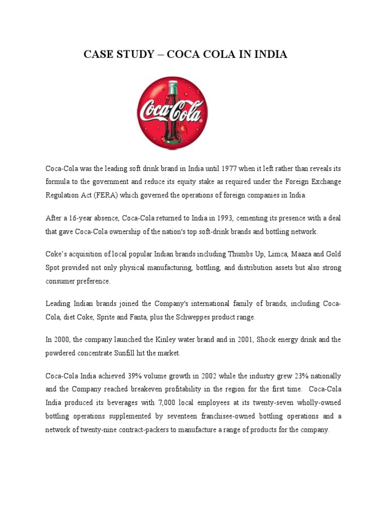 Coca-Cola's Rural Expansion Strategy in India: Overcoming Challenges to ...