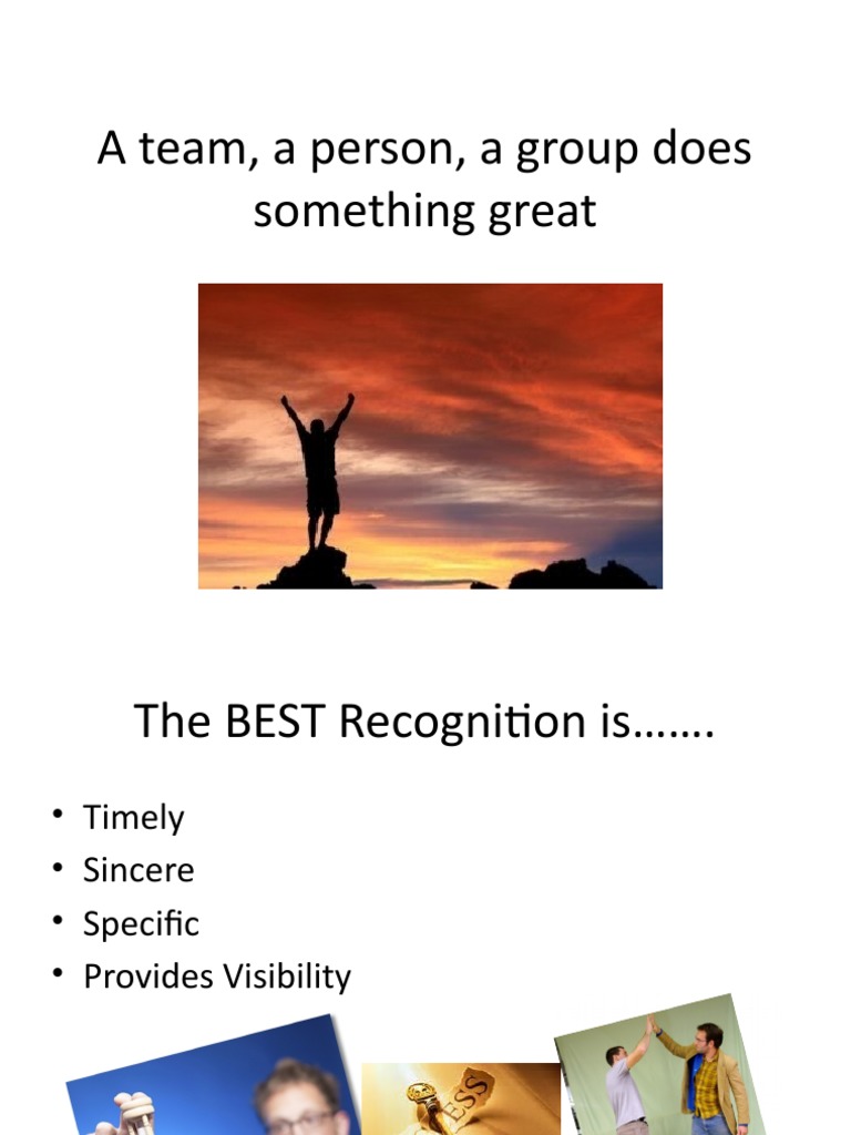 A Team, A Person, A Group Does Something Great | PDF | Business ...