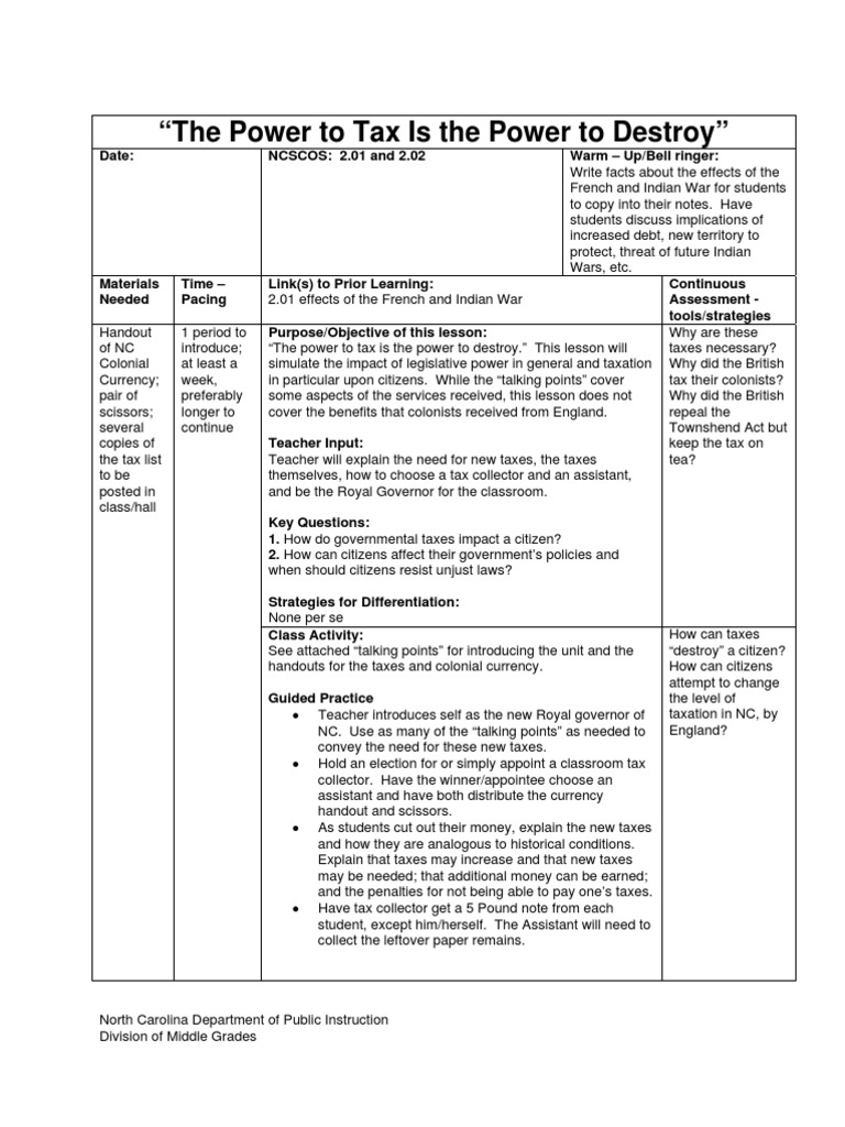The Power To Tax Is The Power To Destroy | PDF | American Revolution ...