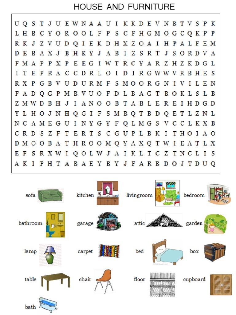 Wordsearch House Furniture 2nd Feb 2010 | PDF