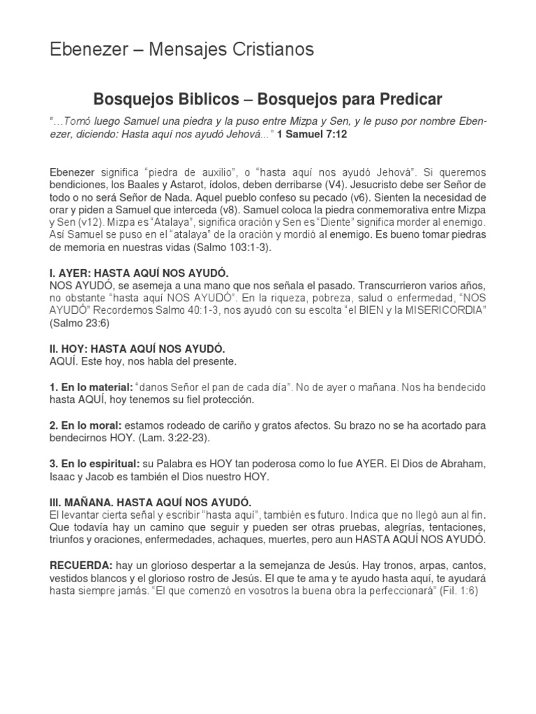Mensajes sobre Ebenezer y su significado | PDF