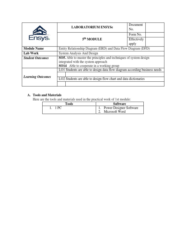 APSI Modul 5 ERD and DFD Flow Chart | PDF | System | Information Science