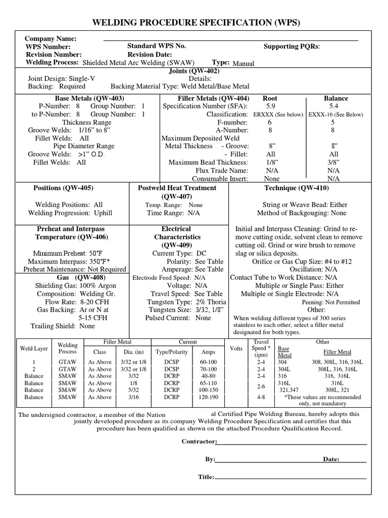 STD WPS | PDF | Welding | Construction
