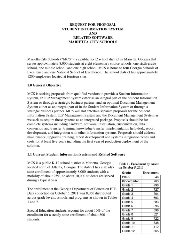 Request For Proposal Student Information PDF | PDF | Individualized ...