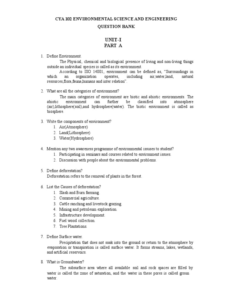 Environmental Science Study Guide | PDF | Ecosystem | Biodiversity