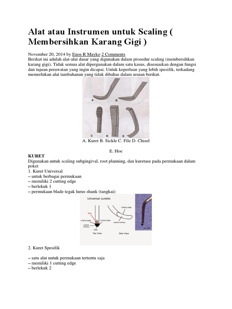 Alat Atau Instrumen Untuk Scaling | PDF