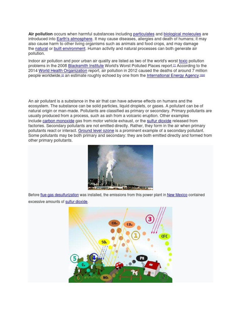 Particulates Biological Molecules Earth's Atmosphere Natural Built ...