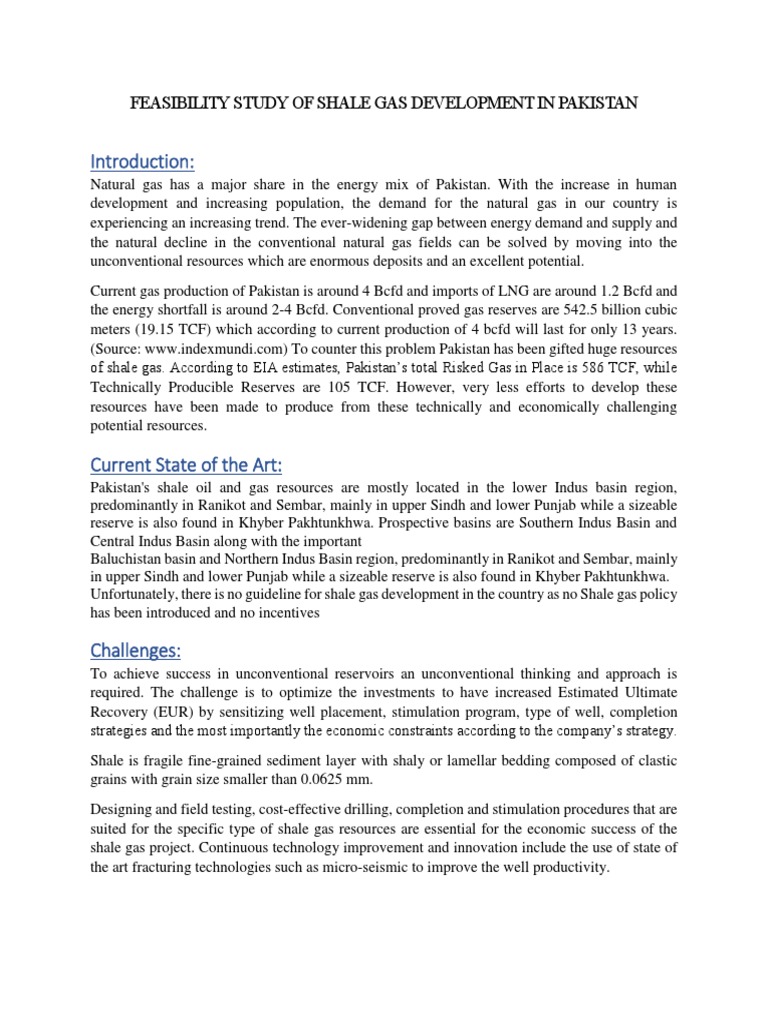 Finaly Year Project Proposal (Shale Gas) | PDF | Shale Gas | Natural Gas
