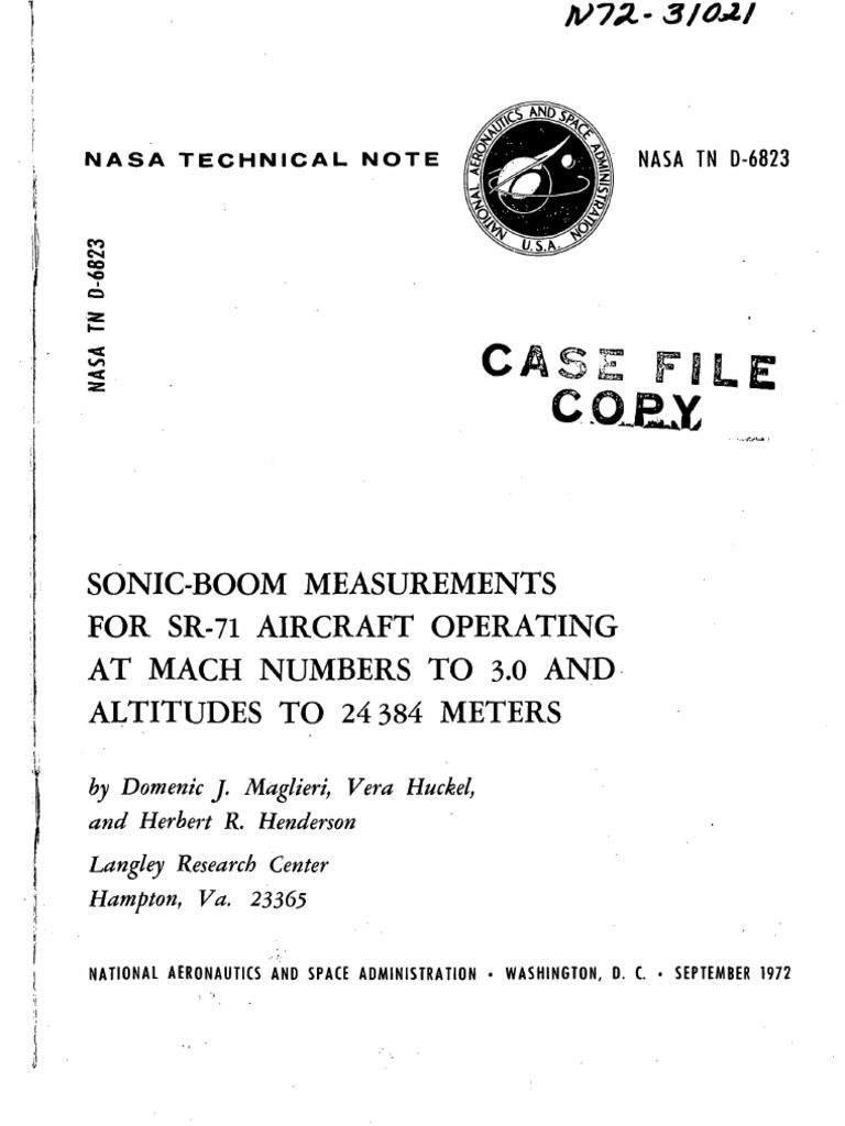 Nasa sr71 | PDF | Microphone | Mach Number