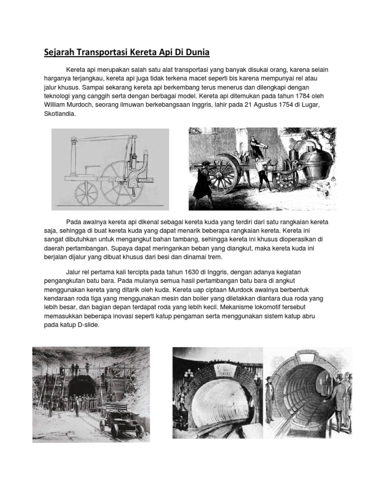 Sejarah Transportasi Kereta API Di Dunia | PDF