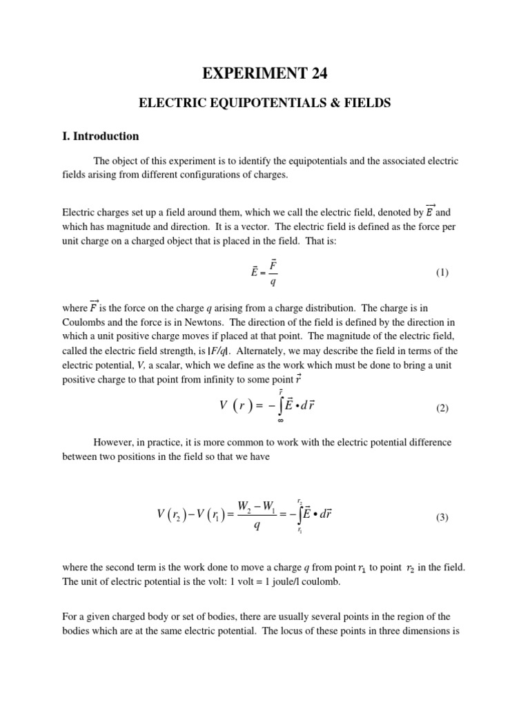 Visualizing Electric Fields and Equipotentials Through Experimental Measurements | PDF | Sphere ...