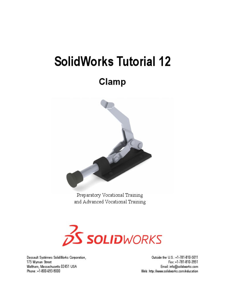 SolidWorks Tutorial12 Clamp | PDF | Software | Computing And ...