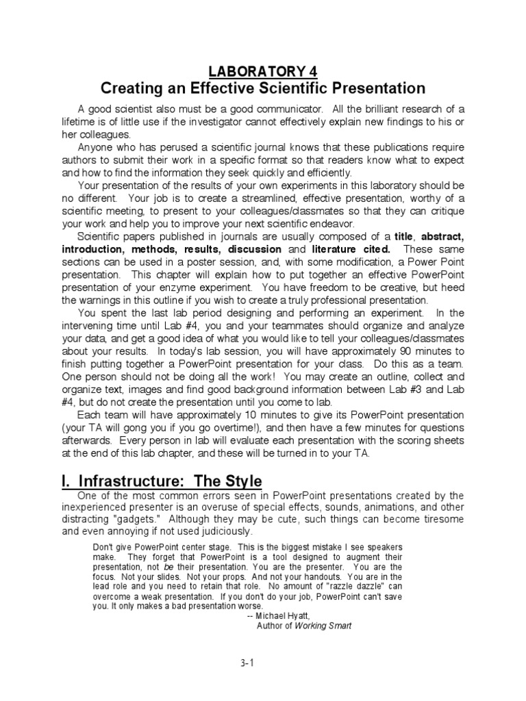Creating An Effective Scientific Presentation | PDF | Experiment ...