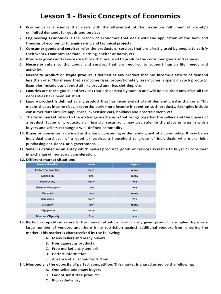 Lesson 1 | PDF | Monopoly | Perfect Competition