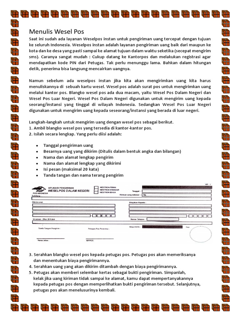 Menulis Wesel Pos | PDF