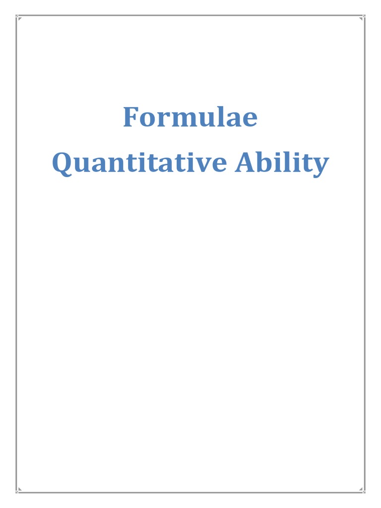 Formulae Quant | PDF | Fraction (Mathematics) | Rectangle