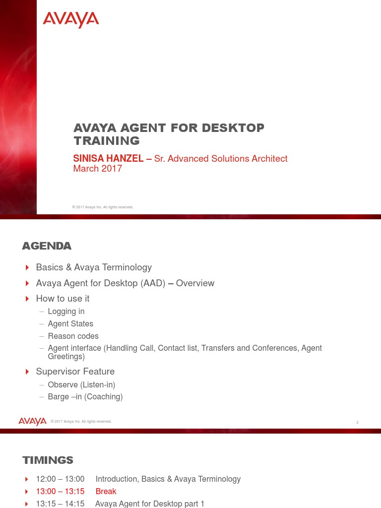 Avaya Agent Training Presentation | PDF | Graphical User Interfaces ...