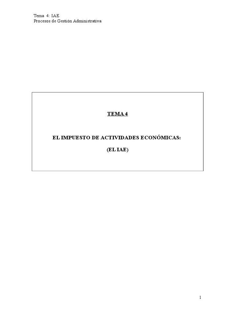 Tema 4-Iae | PDF | Impuestos | Economias