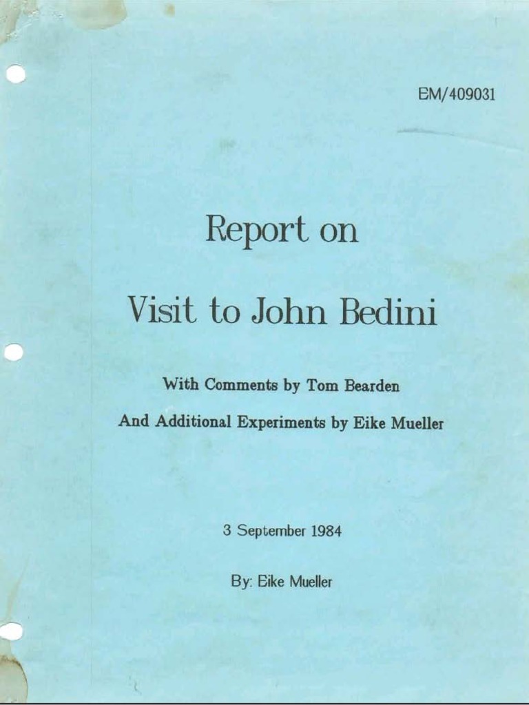 Eike Mueller Visits John Bedini | PDF