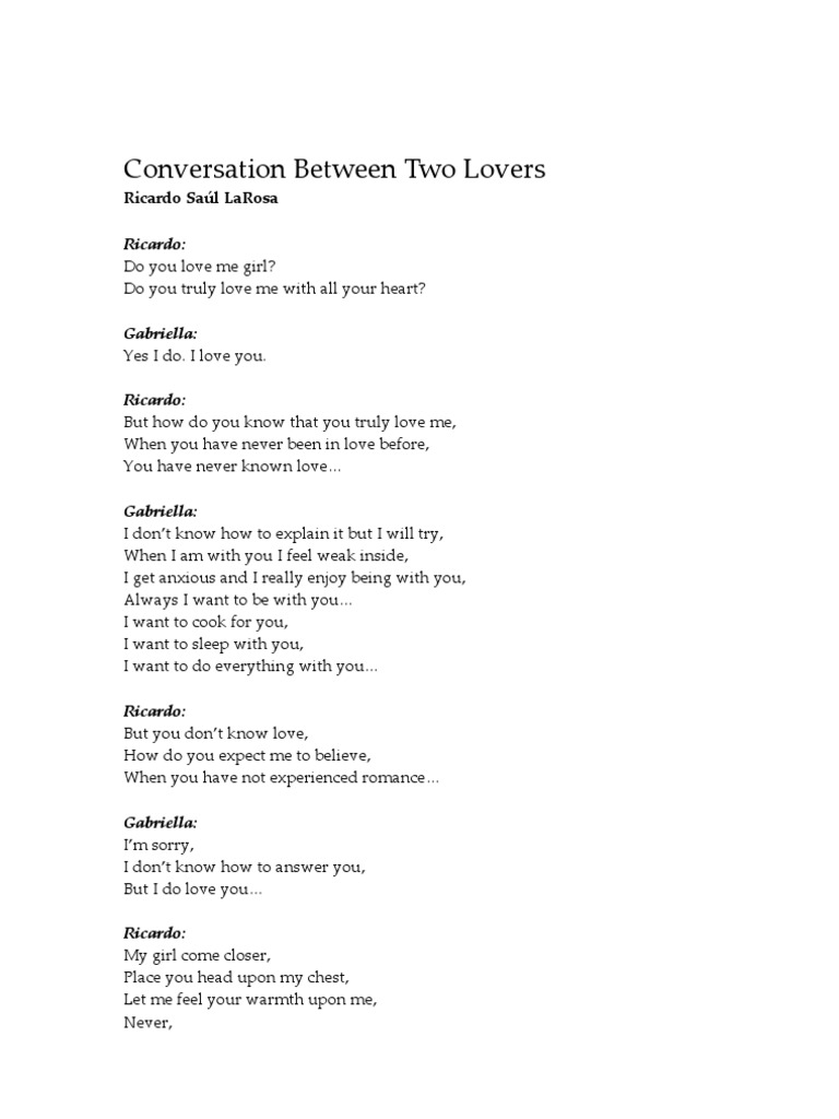Romantic Dialogue Between Lovers | PDF