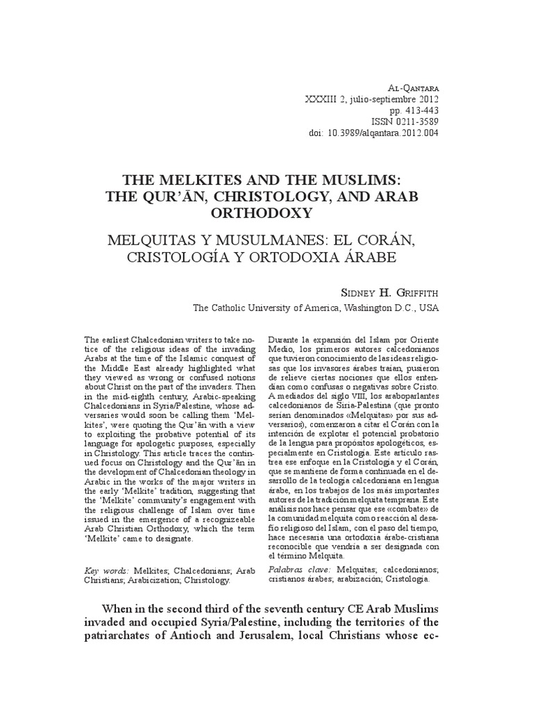 S.H. Griffith | PDF | Jesús en el islam | Trinidad