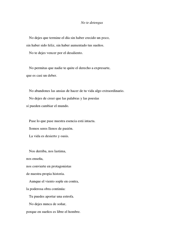 No Te Detengas, Whitman, Walt | PDF