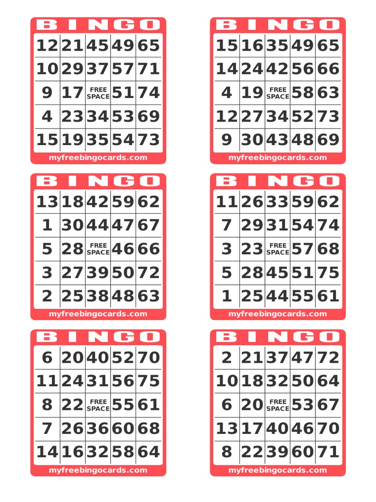 1-75 American Bingo Cards | PDF