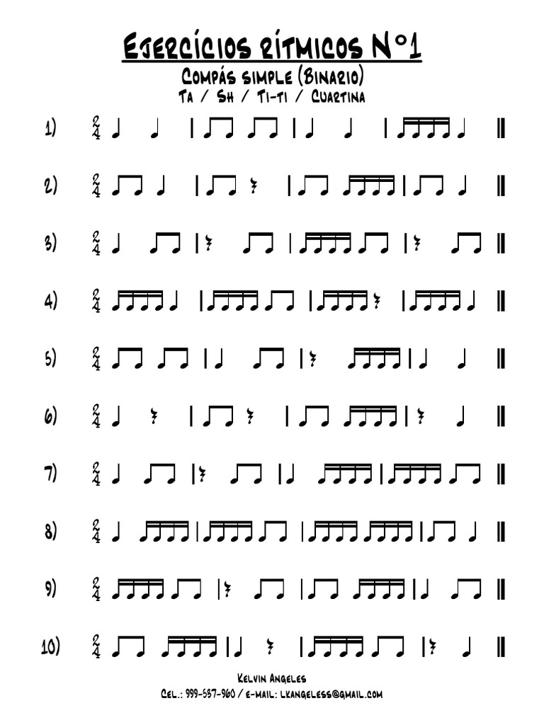 Ejercicios Rítmicos - Sílabas Rítmicas N.1