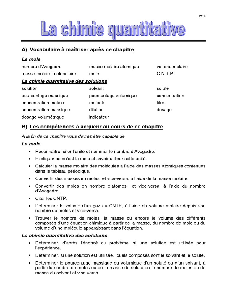 C'est Quoi Titre PDF | PDF | Concentration molaire | Mole (unité)