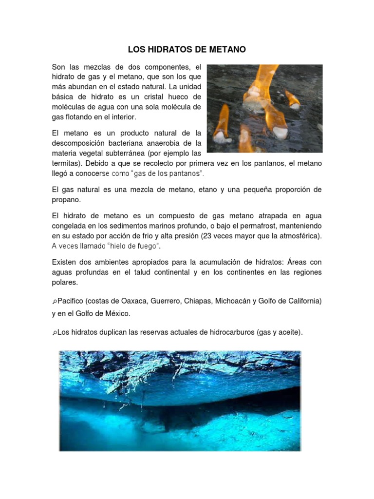 Los Hidratos de Metano | PDF | Roca (geología) | Minerales