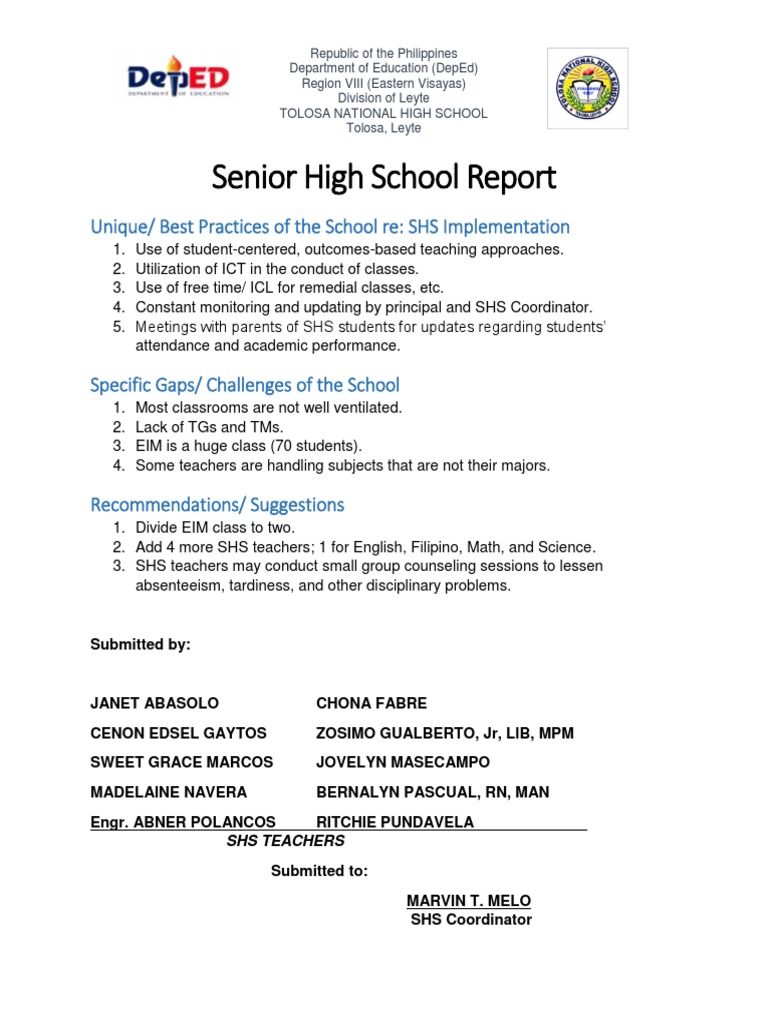 Addressing the Challenges of Senior High School Implementation: A ...