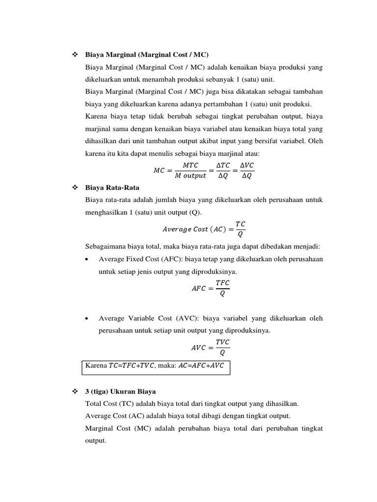 Biaya Marginal | PDF | Metode & Bahan Ajar