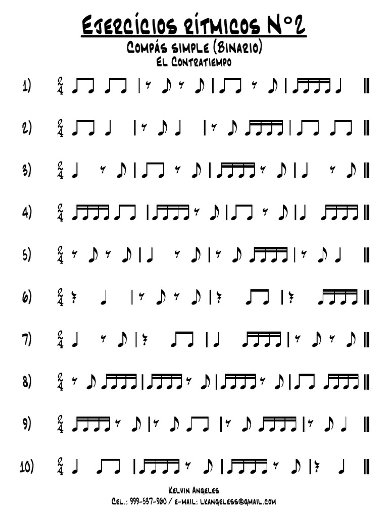 Ejercicios Rítmicos - Sílabas Rítmicas N.2 | PDF
