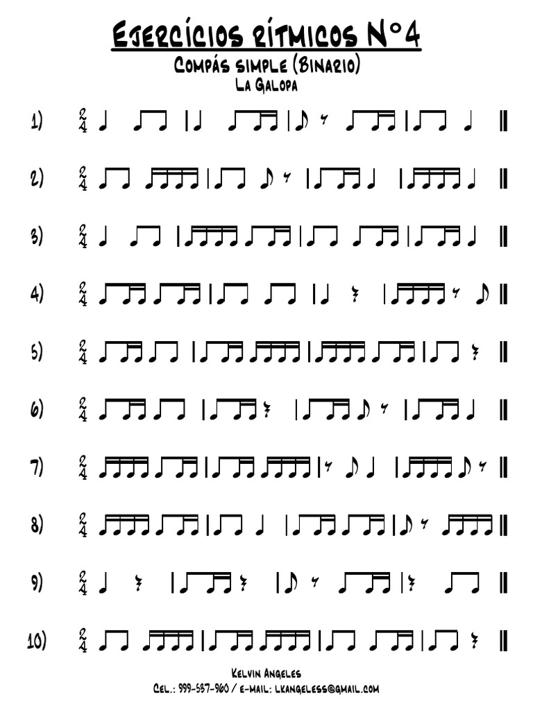 Ejercicios Rítmicos - Sílabas Rítmicas N.4 | PDF