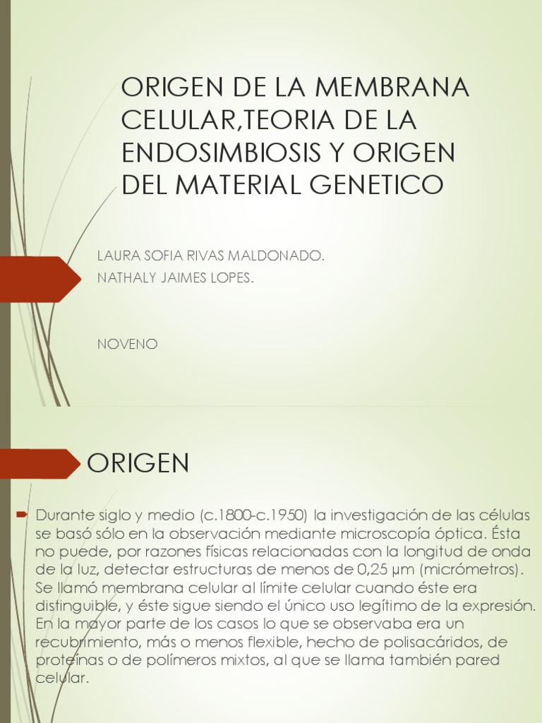 Origen de La Membrana Celular 2 | PDF | Genoma | Adn