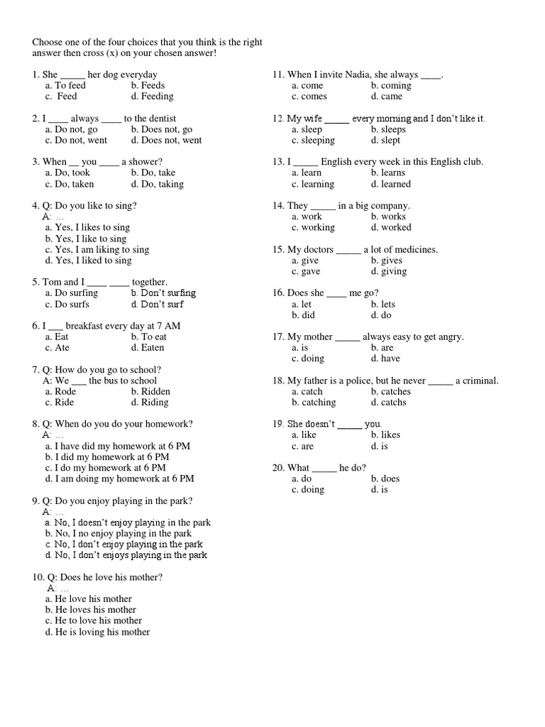 OSN 7 - Simple Present Tense | PDF