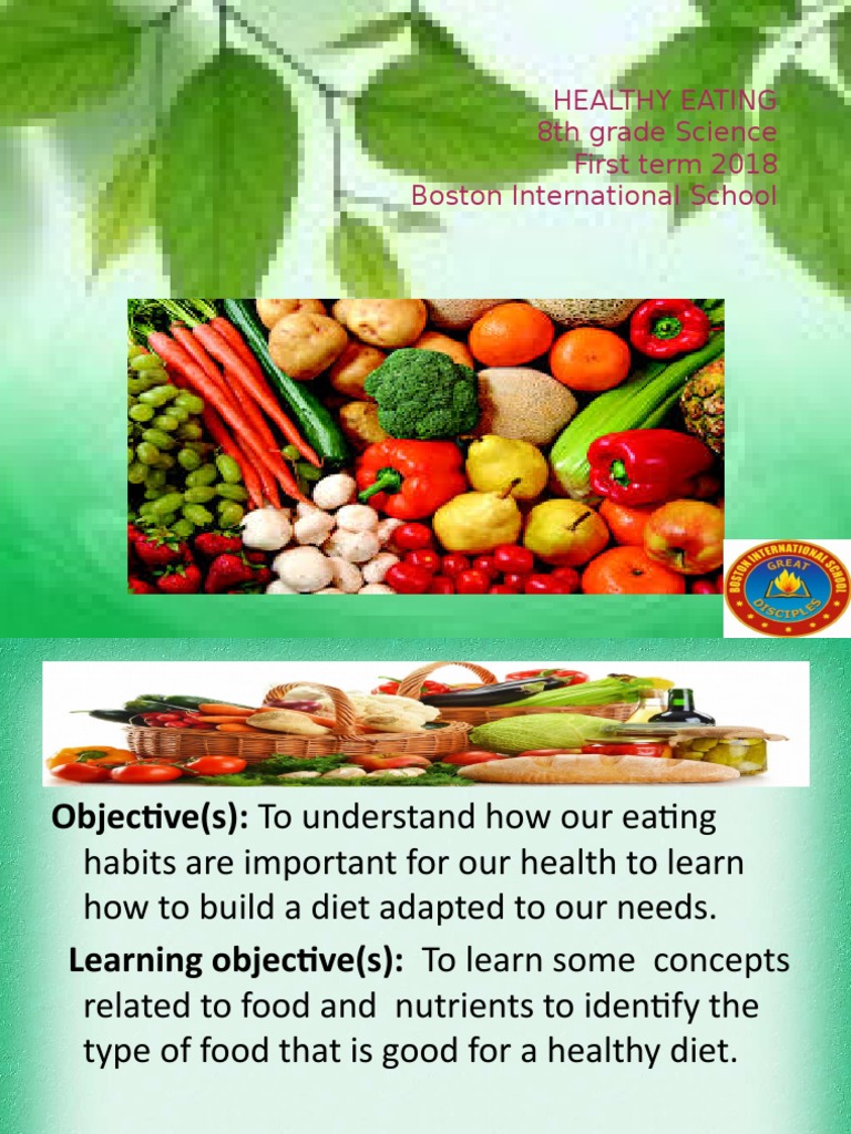 Healthy Eating 8th Grade Science First Term 2018 Boston International ...