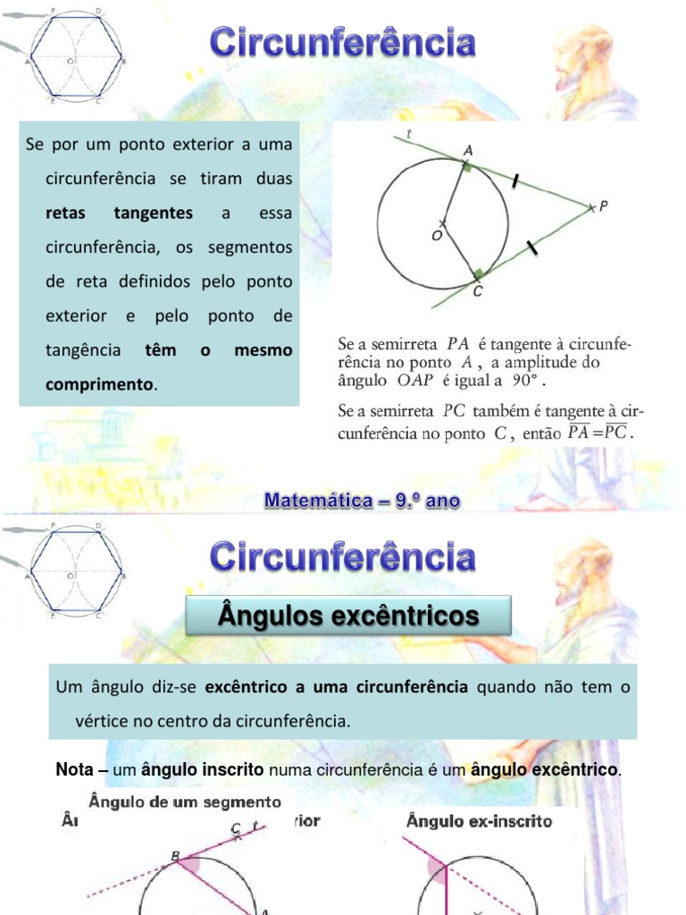 Circunferência 3 - Ângulos ExcÊntricos e Polígonos | PDF | Círculo ...