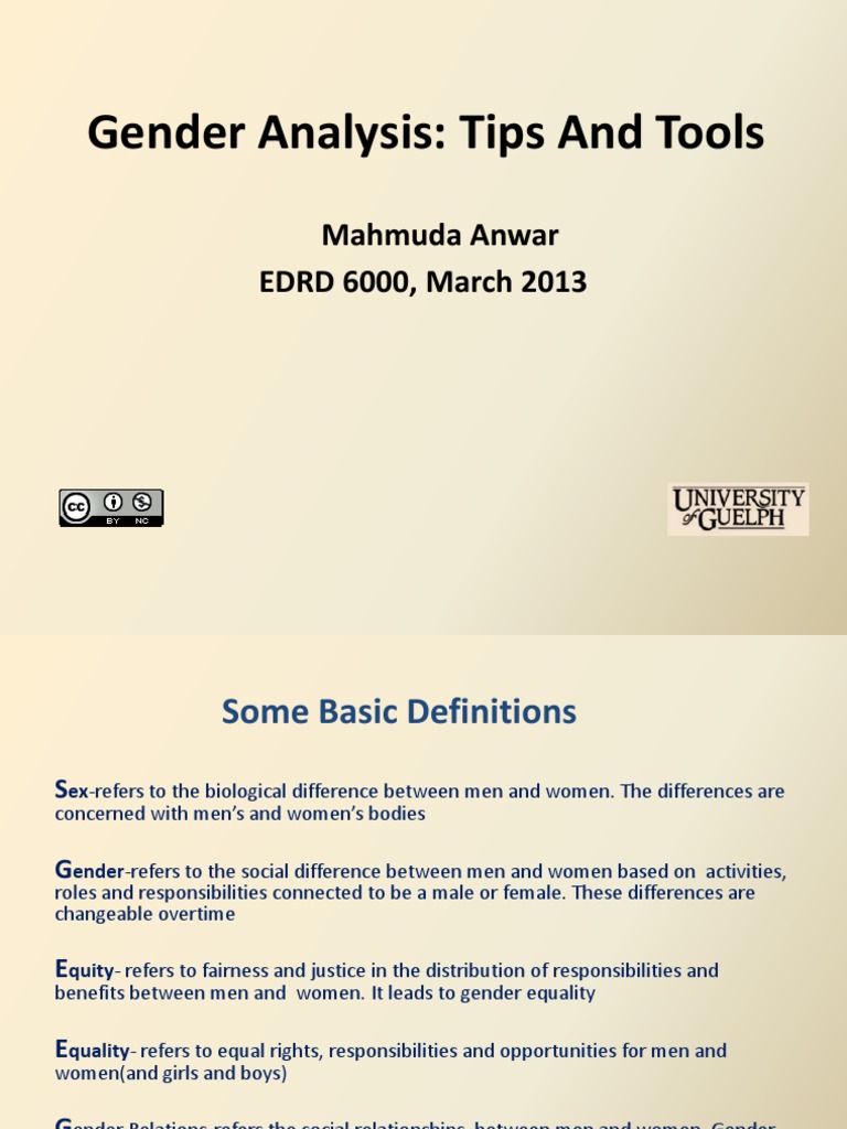 Slide Share On Gender Analysis | PDF | Gender Analysis | Gender