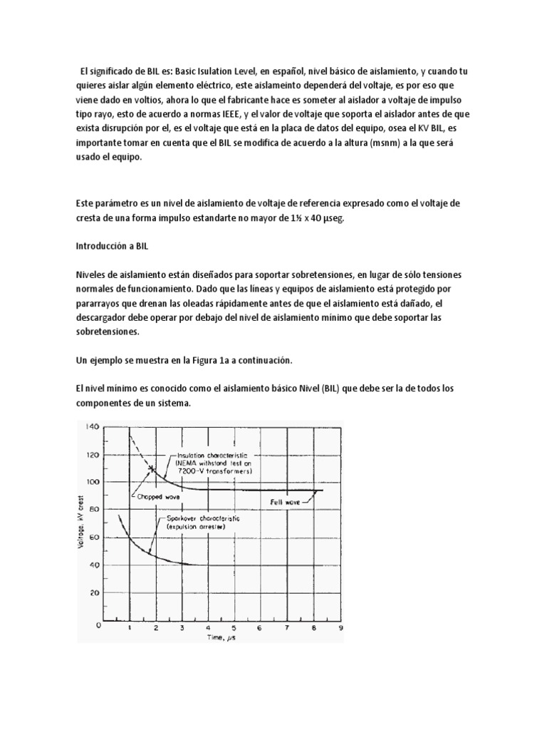 Significado y Aplicaciones del BIL en Electricidad | PDF | Subestacion ...